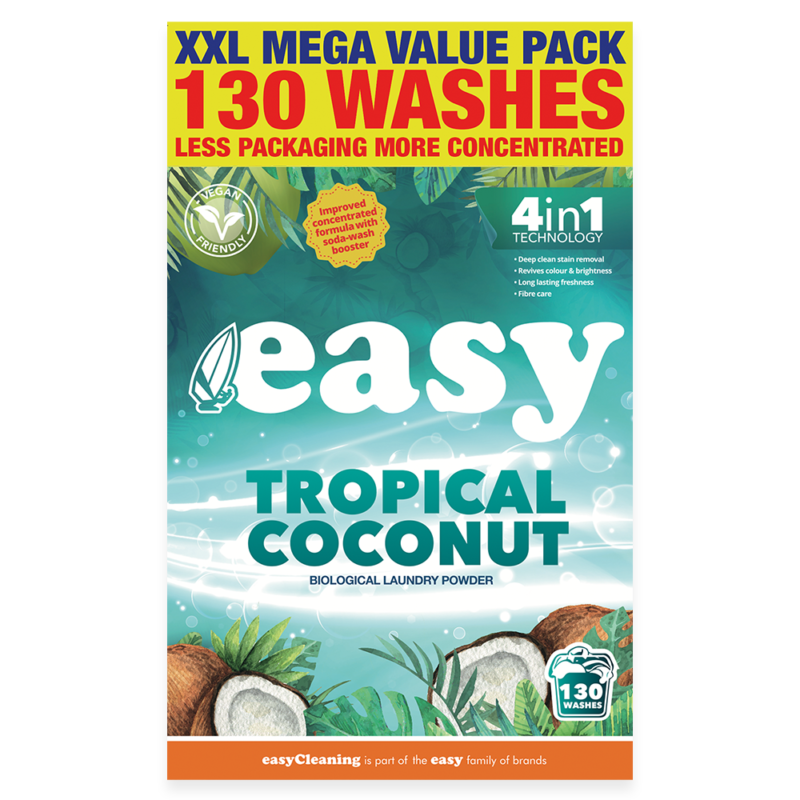 Easy Tropical Coconut Washing Powder XXL MEGA VALUE PACK (130 Washes ...